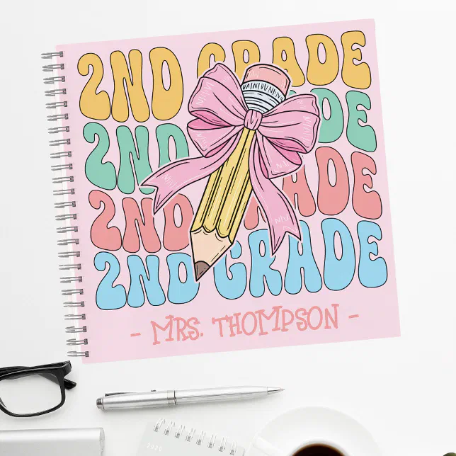 Personalized With Name 2nd Grade Teacher Custom Notebook | Zazzle