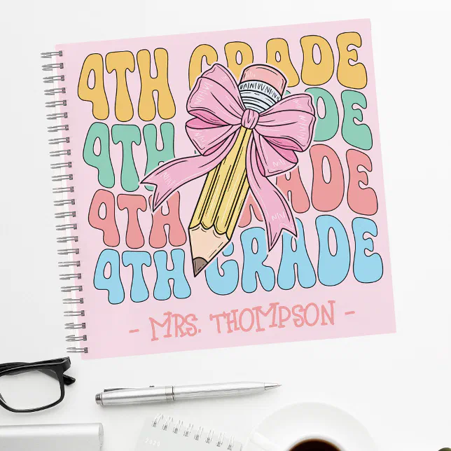 Personalized With Name 4th Grade Teacher Custom Notebook | Zazzle