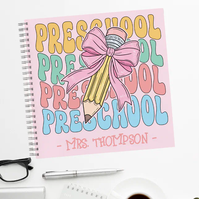 Personalized With Name Preschool Teacher Custom Notebook | Zazzle