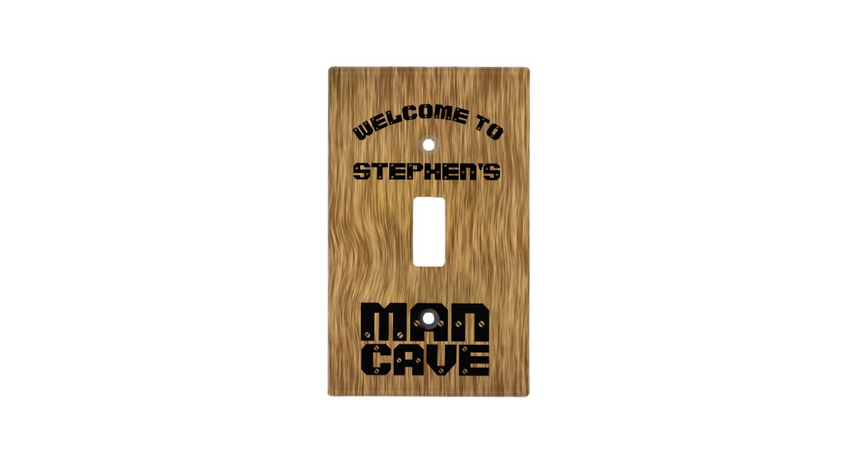 Personalized Wood Grain Man Cave Light Switch Cover | Zazzle