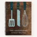 Personalized Wood Kitchen Utensils Recipe Book | Zazzle