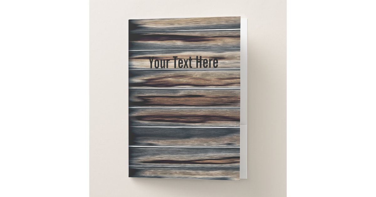 Personalized Wood Texture Cool Unique Pocket Folder | Zazzle