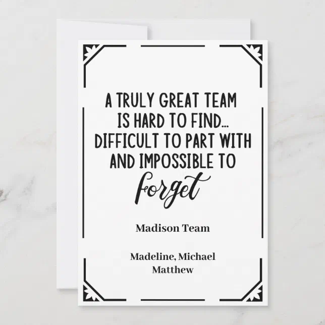 Personalized Work Colleague Leaving Present Team Invitation | Zazzle