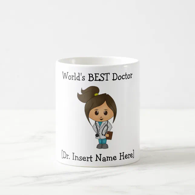 Personalized World's Best DOCTOR, Cute Female Coffee Mug | Zazzle