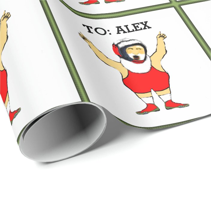 personalized wrestling Christmas Wrapping Paper | Zazzle.com