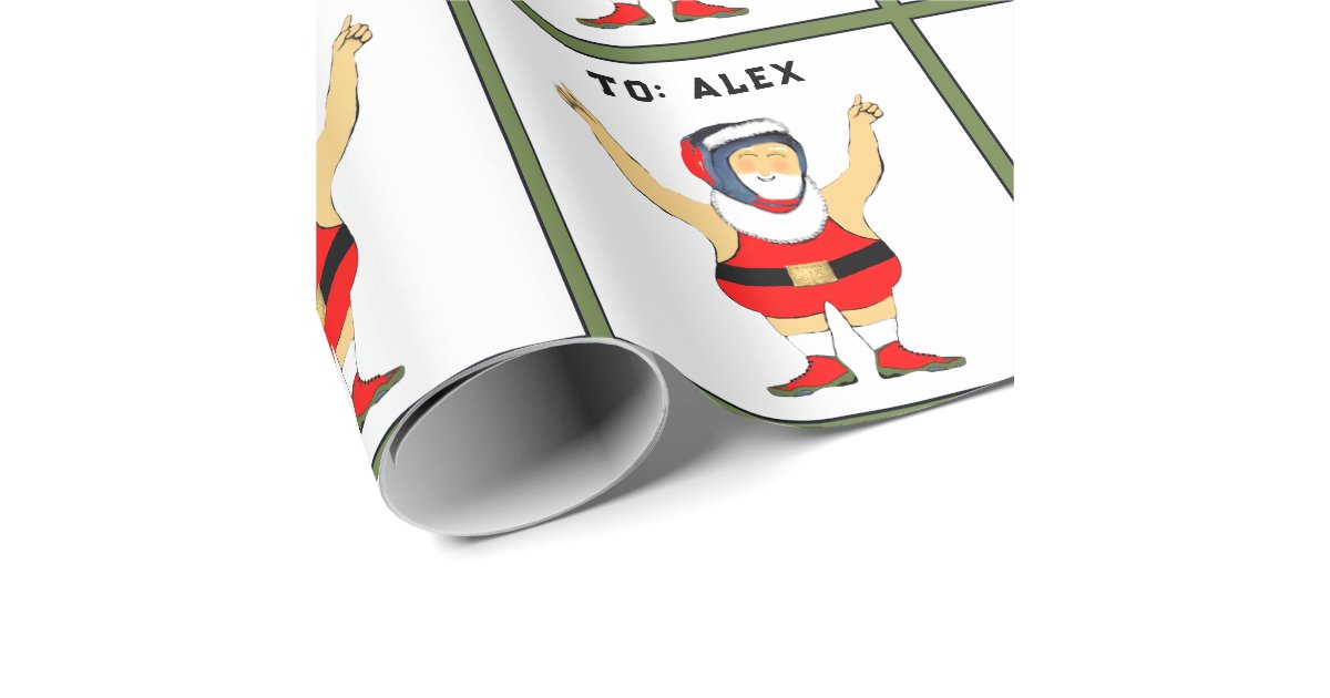 Personalized Wrestling Christmas Wrapping Paper | Zazzle
