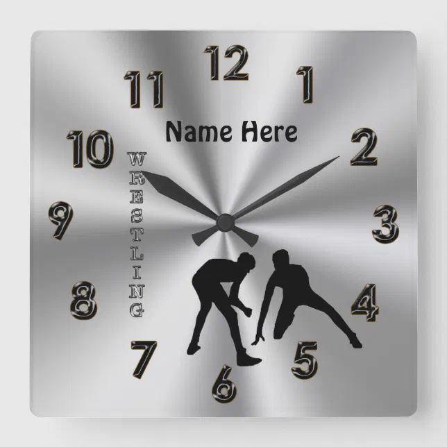 Personalized Wrestling Clocks with His NAME | Zazzle