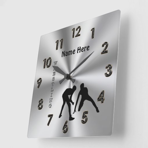 Personalized Wrestling Clocks with His NAME | Zazzle