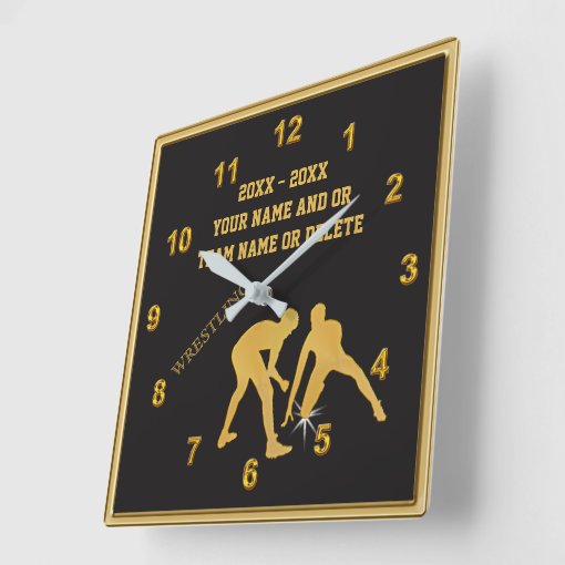 Personalized Wrestling Clocks Your TEXT and COLORS | Zazzle
