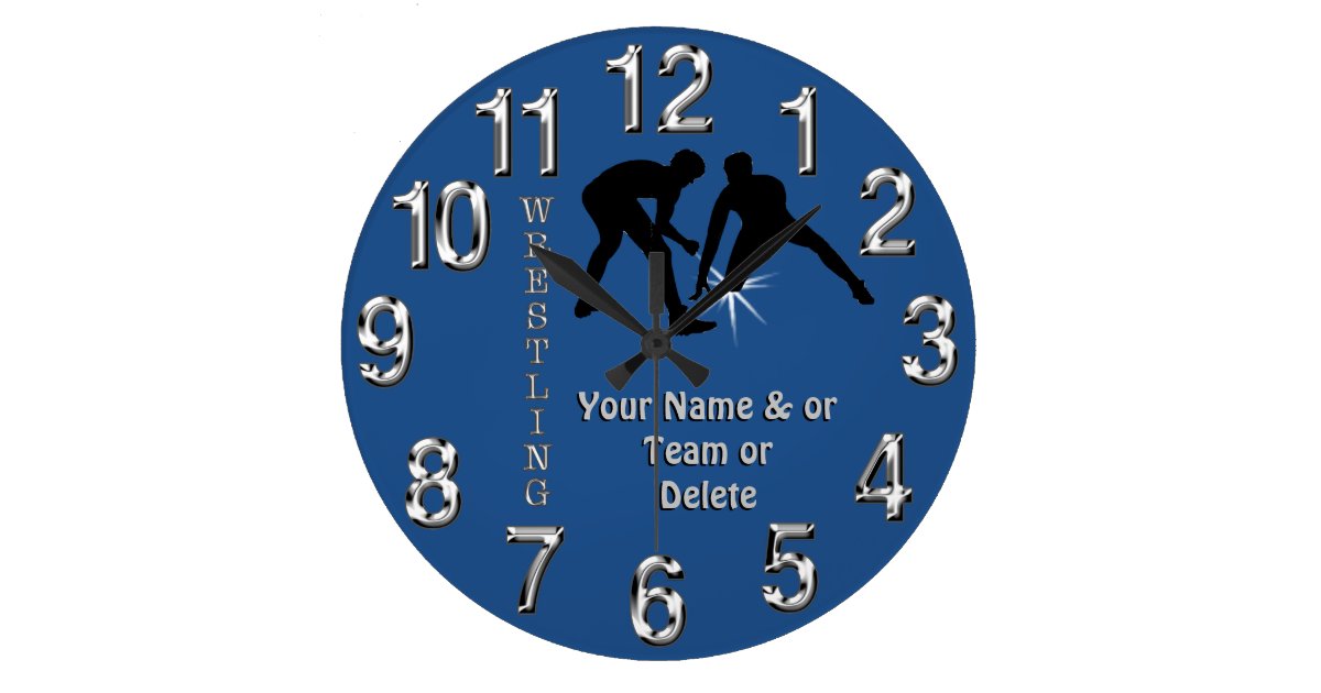 PERSONALIZED Wrestling Clocks Your TEXT and COLORS | Zazzle.com
