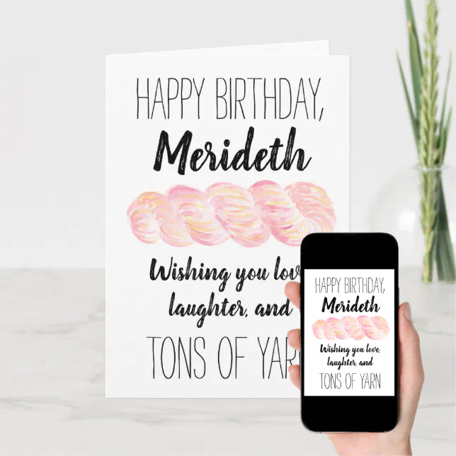 Personalized Yarn Joke Birthday Card | Zazzle