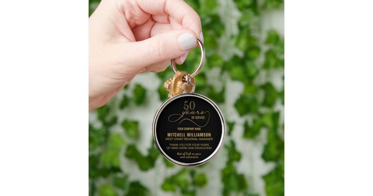 Personalized Years of Service Retirement Keepsake Keychain | Zazzle