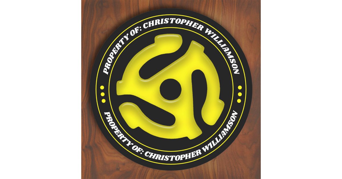 Personalized Yellow 45 Record Insert Classic Round Sticker | Zazzle