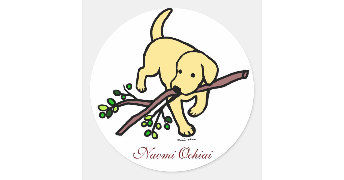 Personalized Yellow Labrador Cartoon Stickers | Zazzle