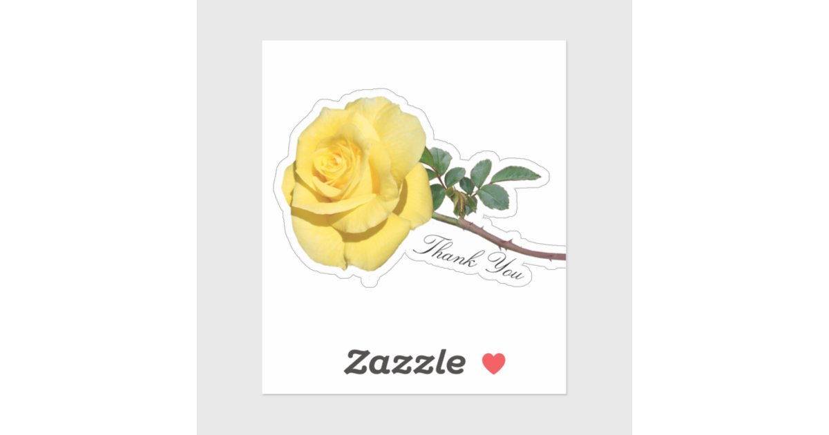 Personalized Yellow Rose Sticker | Zazzle