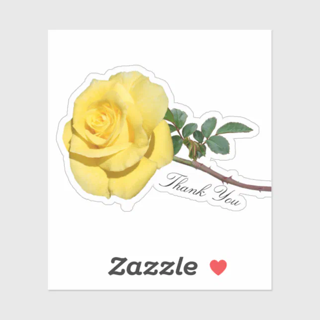 Personalized Yellow Rose Sticker | Zazzle
