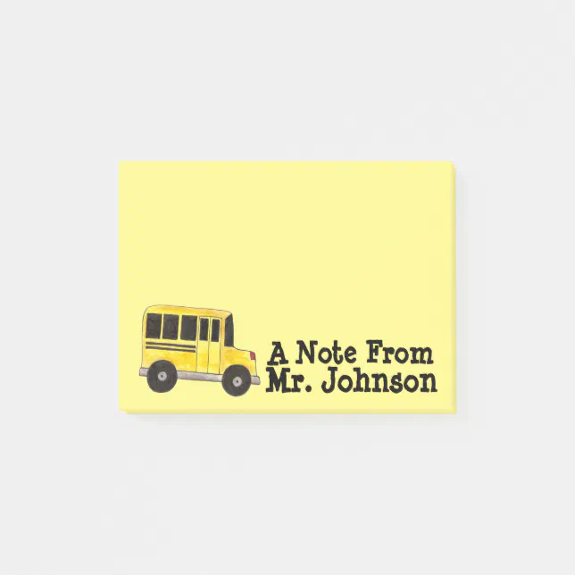 Personalized Yellow School Bus Driver Education Post-it Notes | Zazzle