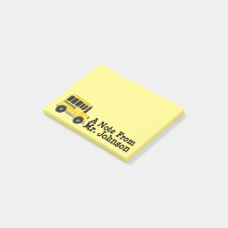 Personalized Yellow School Bus Driver Education Post-it Notes | Zazzle