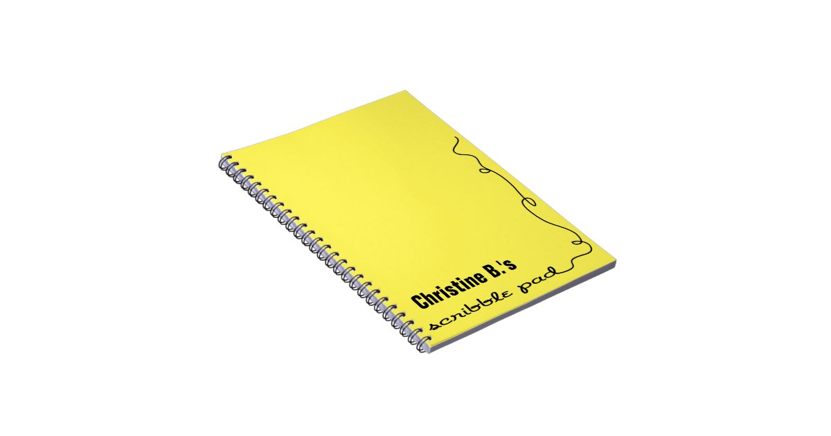 Personalized Yellow Scribble Pad Notebook | Zazzle