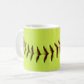 Personalized yellow softball ball coffee mug | Zazzle