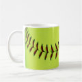Personalized yellow softball ball coffee mug | Zazzle
