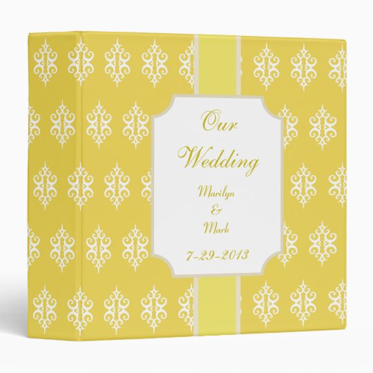 Personalized Yellow Wedding Binder | Zazzle.com