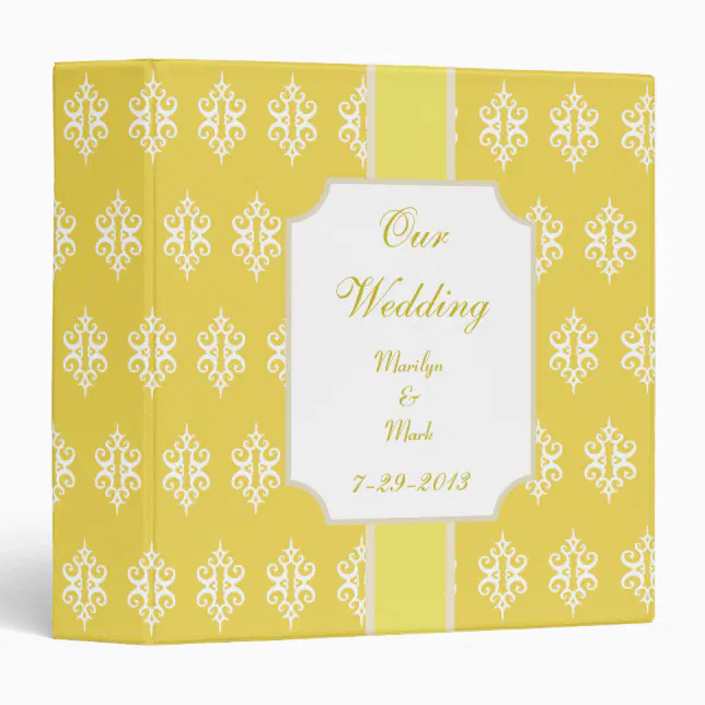 Personalized Yellow Wedding Binder | Zazzle
