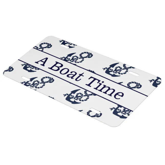 Personalized Your Boat Name Nautical Navy Anchor License Plate | Zazzle