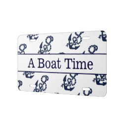 Personalized Your Boat Name Nautical Navy Anchor License Plate | Zazzle