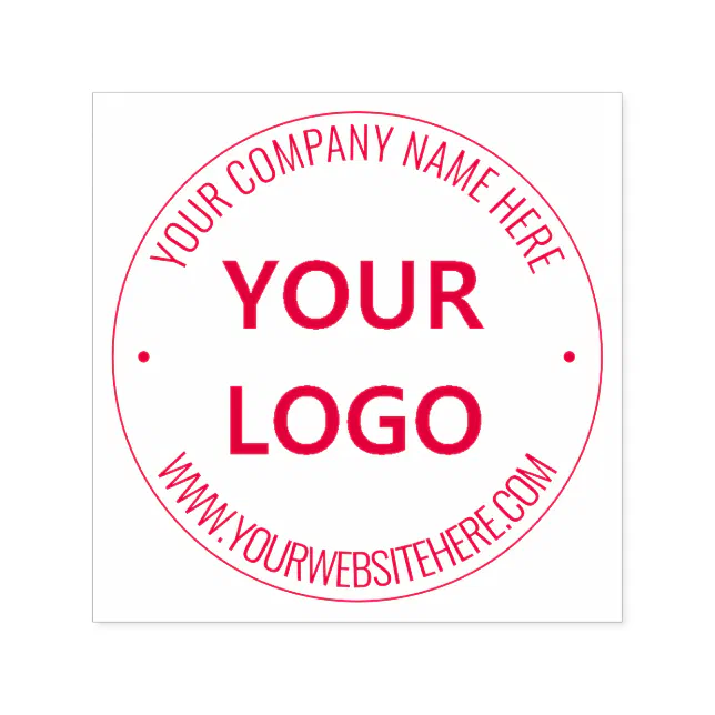 Personalized Your Logo and Custom Text Round Stamp | Zazzle
