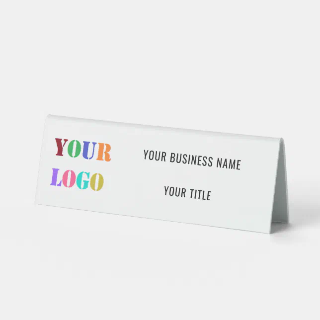 Personalized Your Logo Name Info Table Tent Sign | Zazzle