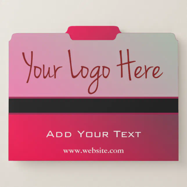 Personalized Your Logo Text Set of File Folders | Zazzle