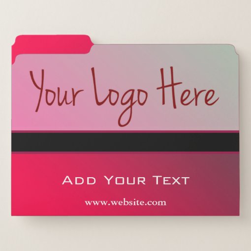 Personalized Your Logo Text Set of File Folders | Zazzle