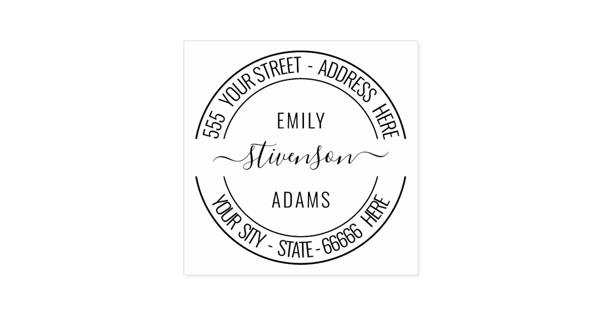 Personalized Your Name Address Modern Font Stamp | Zazzle