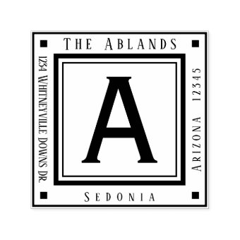 Personalized Your Name and Address Square Self-inking Stamp | Zazzle