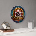 Personalized YOUR NAME Casino Game Room Custom Large Clock | Zazzle