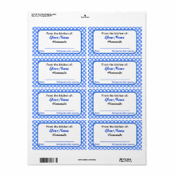 Personalized Your Name Kitchen Labels Blue Dots | Zazzle