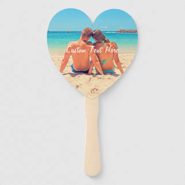 Personalized Your Photo Hand Fan with Custom Text | Zazzle
