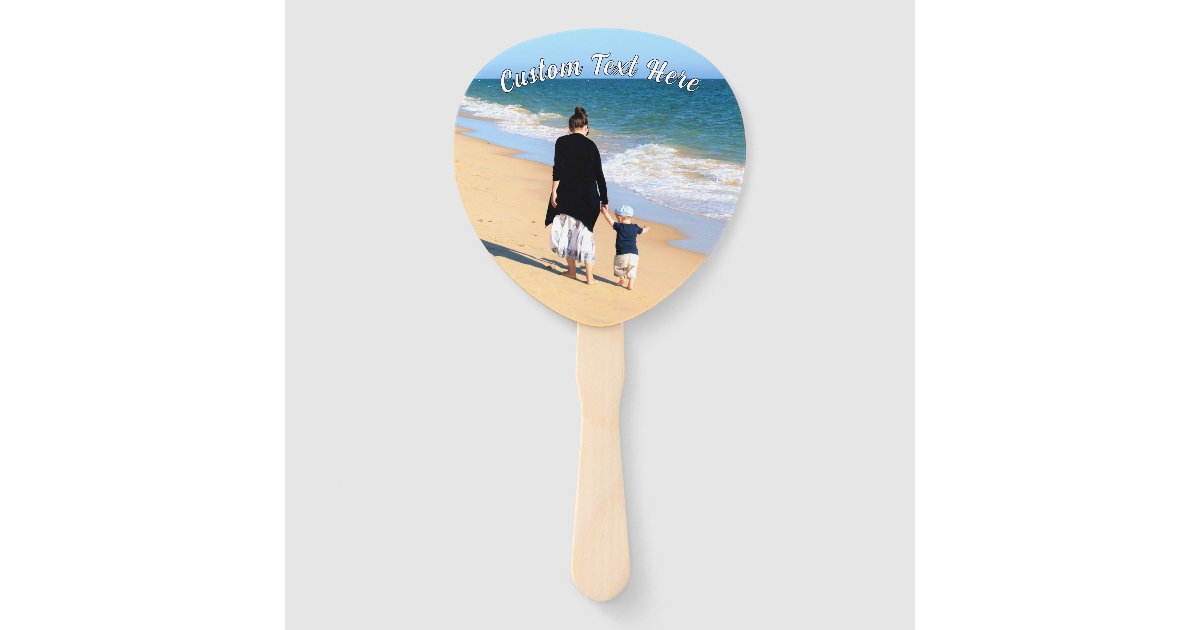 Personalized Your Photo Hand Fan with Custom Text | Zazzle