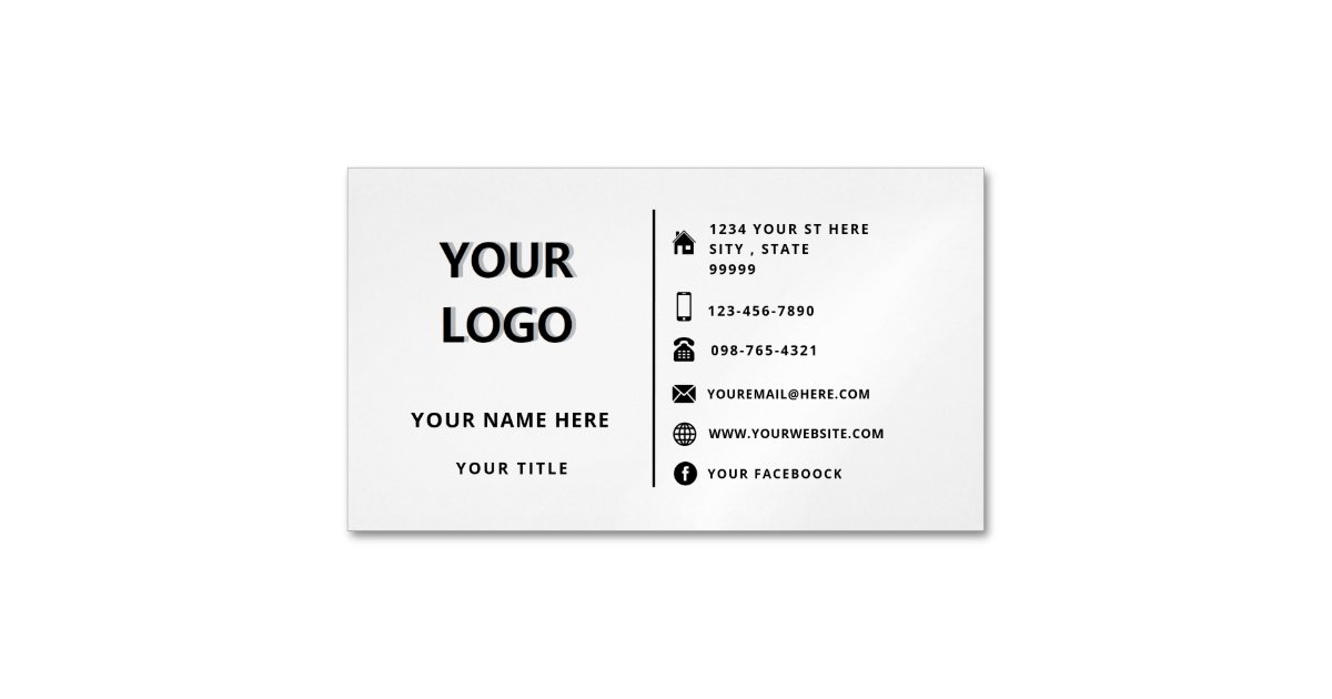 Personalized Your Promotional Business Card Magnet | Zazzle