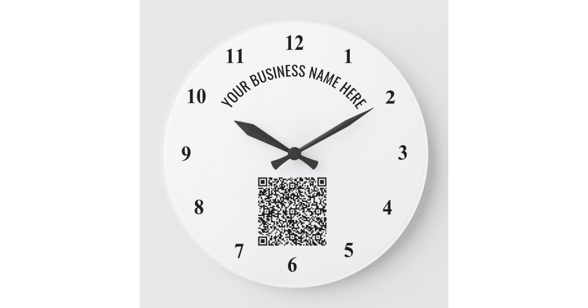 Personalized Your QR Code and Custom Text Clock | Zazzle