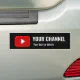 Personalized Youtube Channel Name Custom Black Bumper Sticker | Zazzle