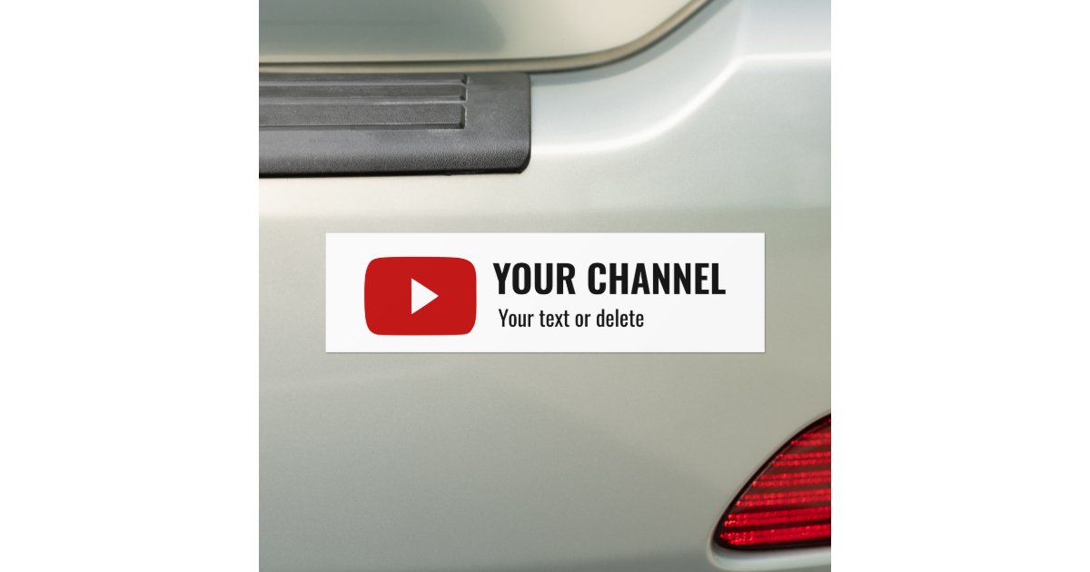 Personalized Youtube Channel Name Custom Bumper Sticker | Zazzle