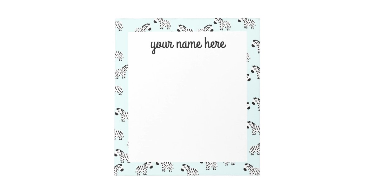 Personalized Zebra Notepad | Zazzle