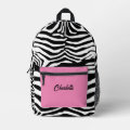 Personalized Zebra Pattern Printed Backpack | Zazzle