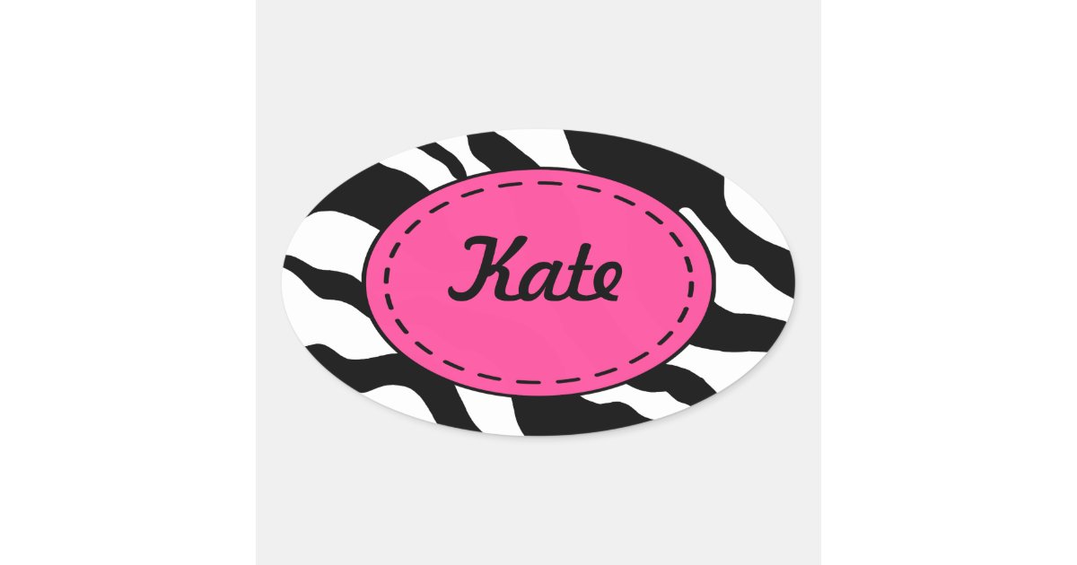 Personalized Zebra Print Stickers | Zazzle