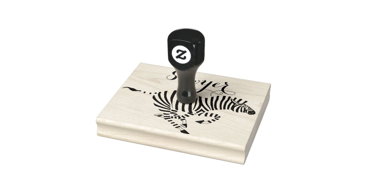 Personalized Zebra Rubber Stamp | Zazzle