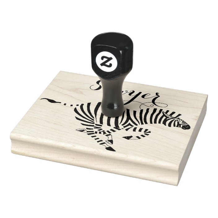 Personalized Zebra Rubber Stamp | Zazzle.com