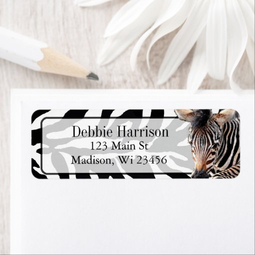 Personalized Zebra Stripes Return Address Labels | Zazzle