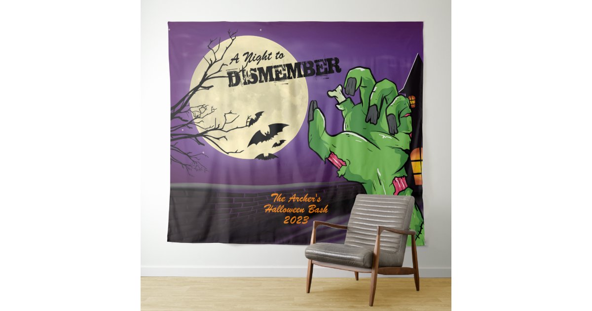 Personalized Zombie Halloween Party Photo Backdrop | Zazzle